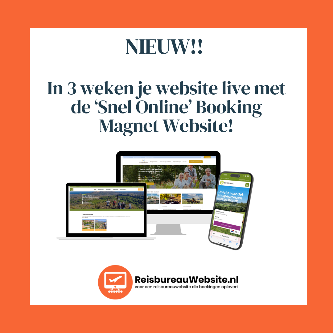 NIEUW!! de ‘Snel Online’ Booking Magnet Website!